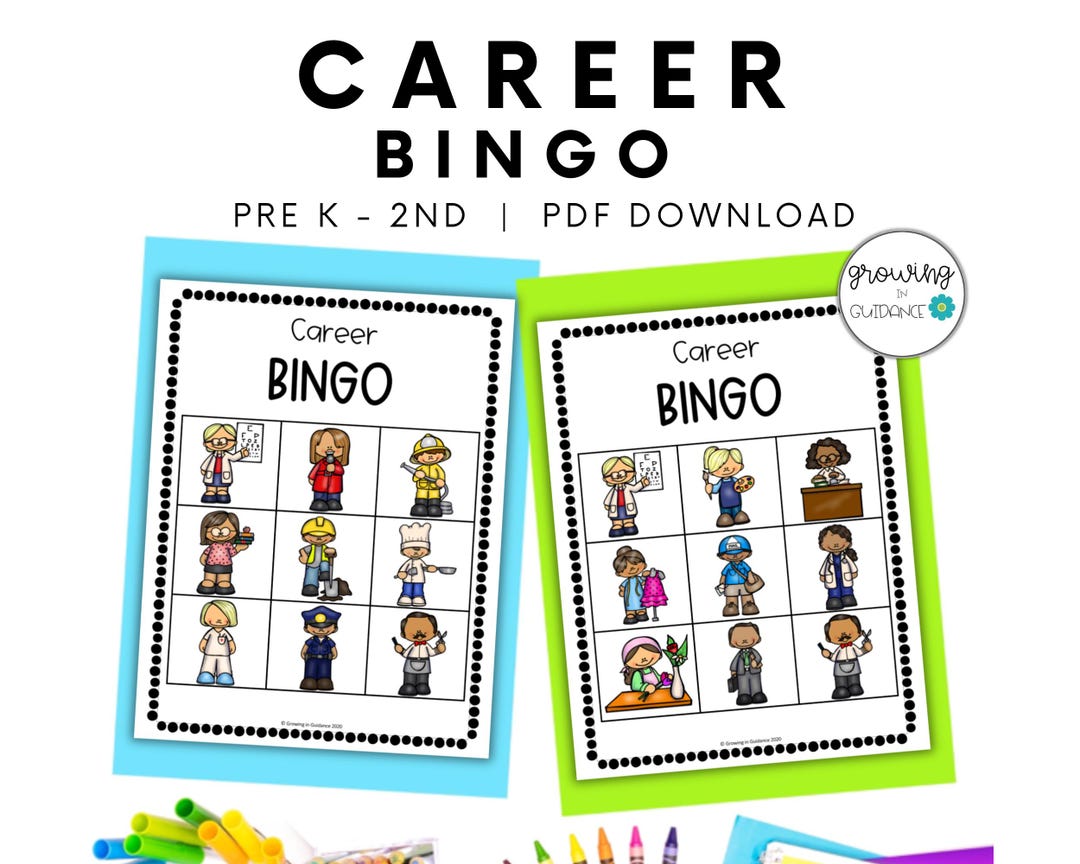 Career BINGO Game Prek-2nd Grade No Prep Careers Activity School ...