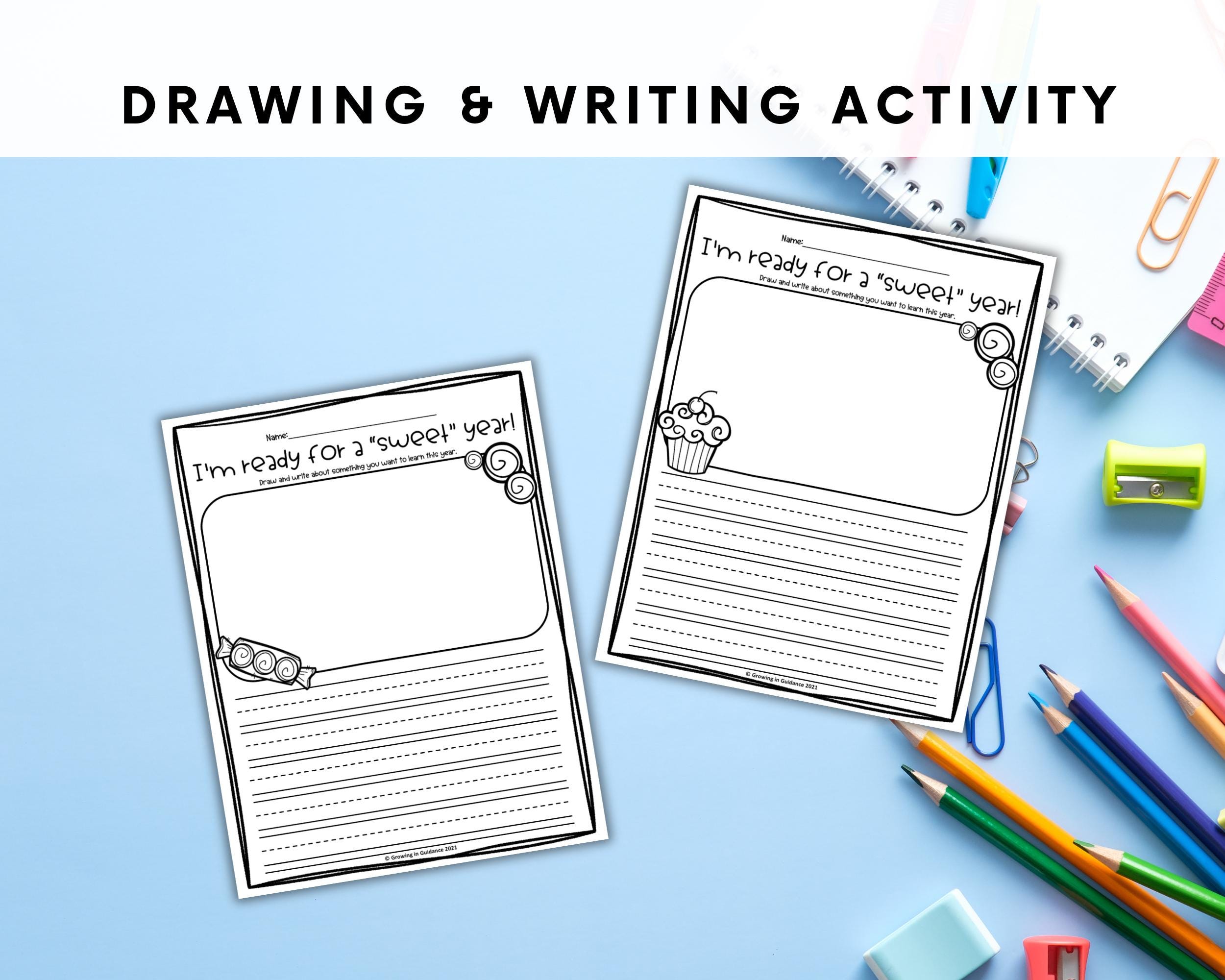 Back to School Activities: Sweet Theme Growth Mindset Worksheets (PDF ...