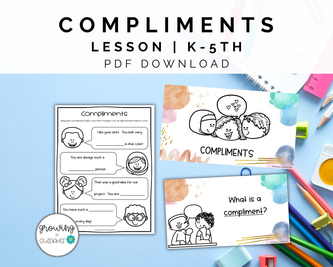 Giving Compliments Kindness Lesson & Presentation K-5th Elementary ...