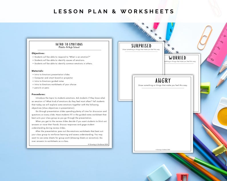 Intro to Emotions Lesson Middle School High School No Prep 6th-12th ...