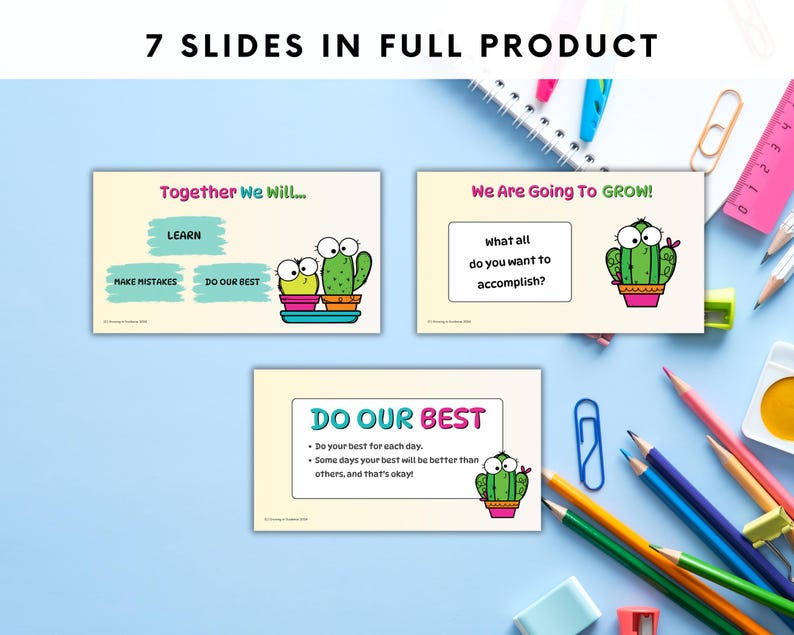 Cactus Theme Back to School Activity Pack: Growth Mindset (digital ...