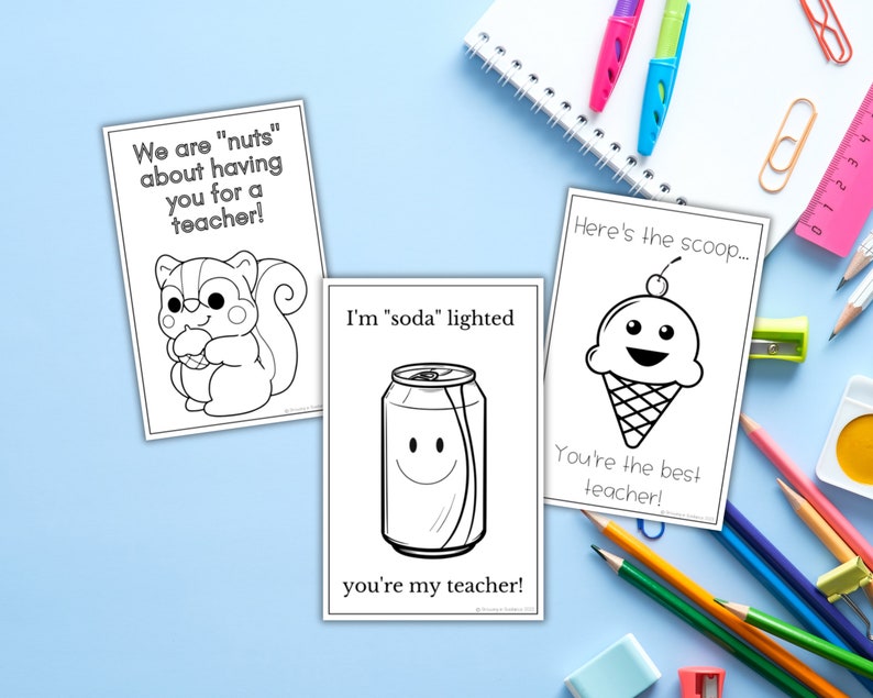 Teacher Appreciation Week Card Templates Thank You Cards - Etsy