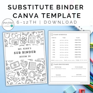 Editable Sub Binder Canva Template Middle & High School 6th to 12th ...