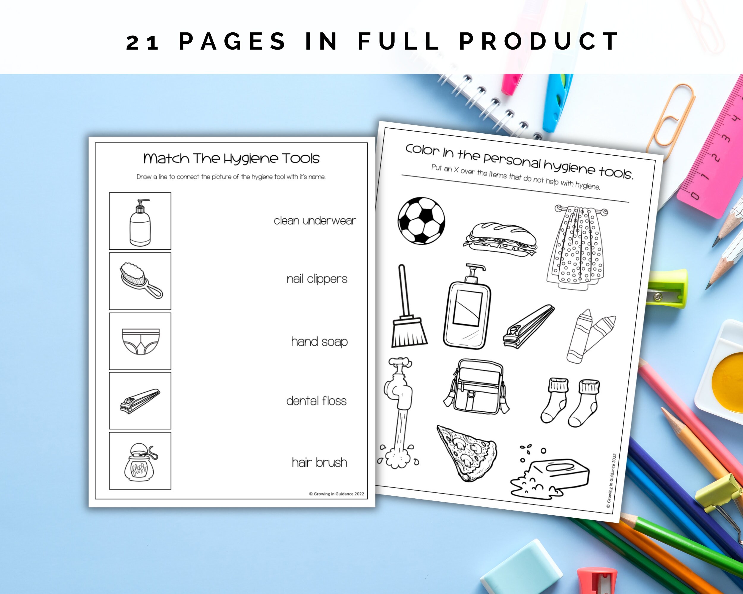Personal Hygiene Workbook K-2nd Grade Worksheets Life Skills Health ...
