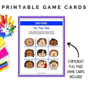 Emotions Tic-tac-toe Game K-5th Grade Elementary SEL Activity School ...