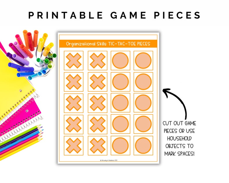 Organizational Skills Tic-tac-toe Game 3rd-5th Grade Elementary ...