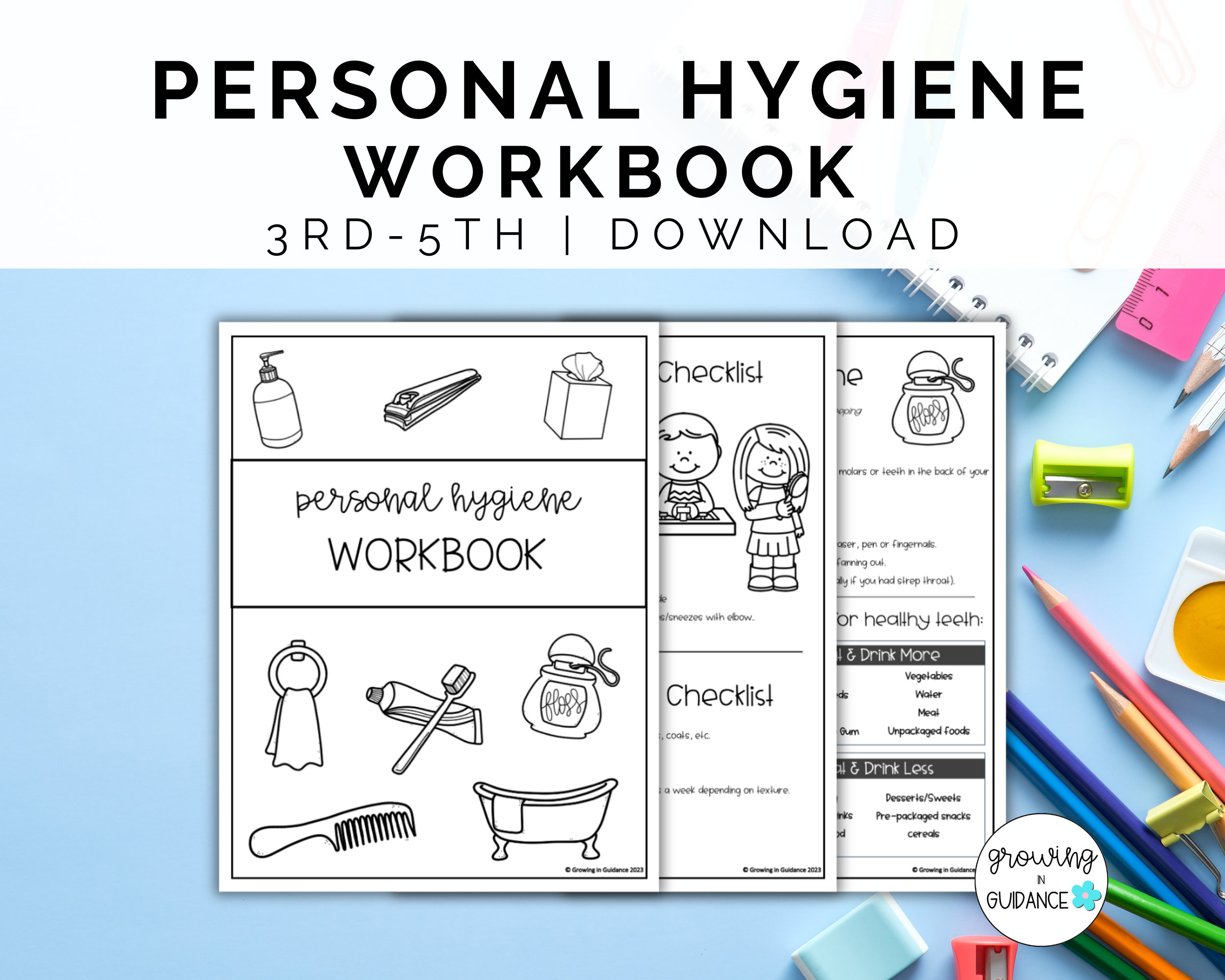 Personal Hygiene Workbook: Elementary School Health Activity (digital ...