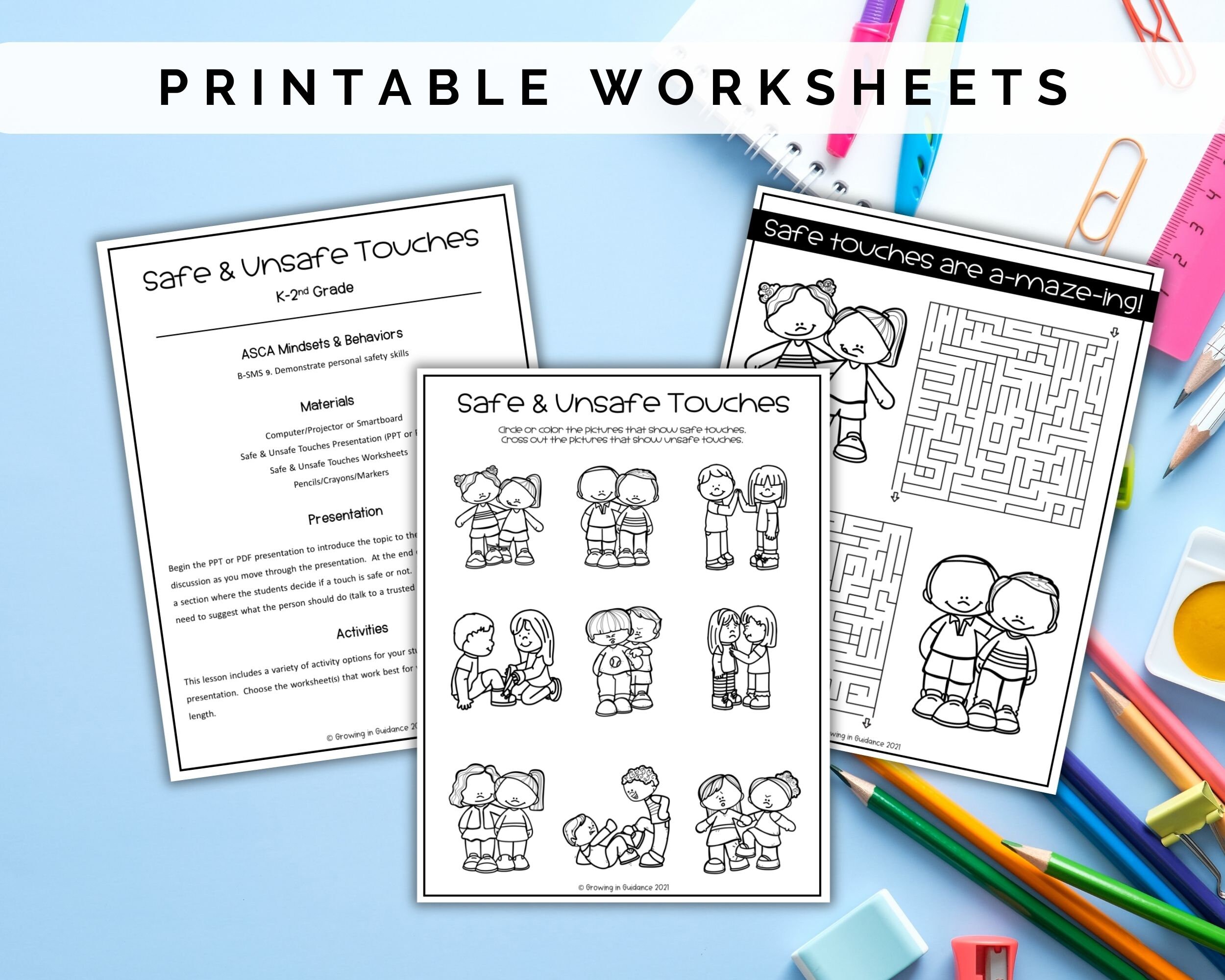 Safe and Unsafe Touches Lesson K-2nd Grade (digital Download) - Etsy