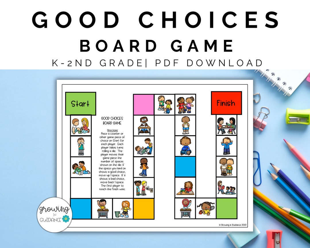 Good Choices Board Game: Classroom Management K-2 (digital Download) - Etsy