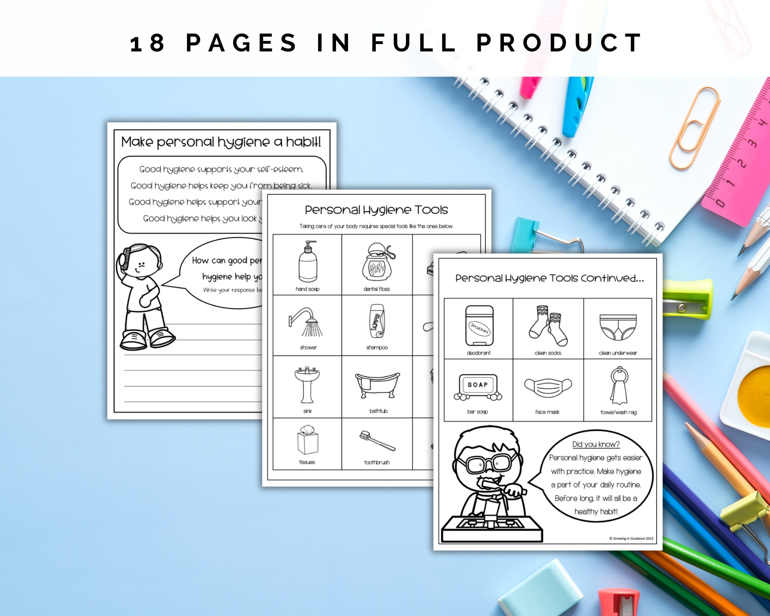 Personal Hygiene Workbook: Elementary School Health Activity (digital ...