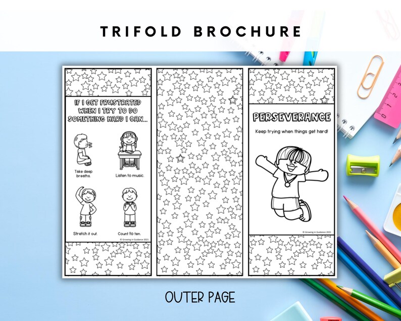 Perseverance Brochure K-2nd Grade Elementary Growth Mindset Character ...