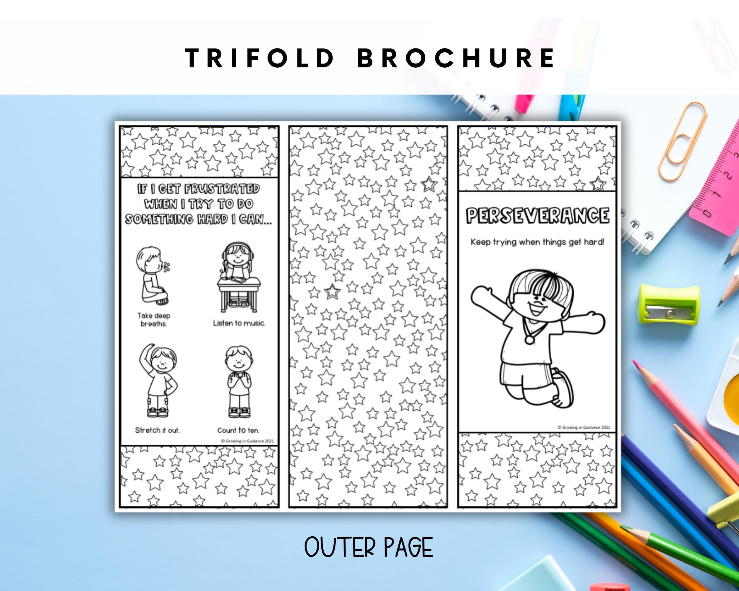 Perseverance Brochure K-2nd Grade Elementary Growth Mindset Character ...