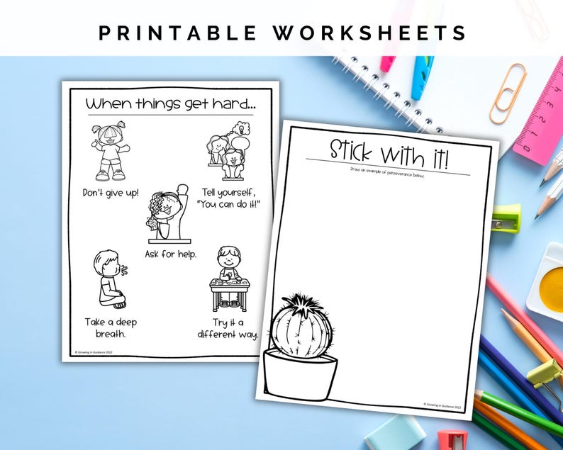 Perseverance Lesson & Activity Bundle: Elementary School Counseling ...