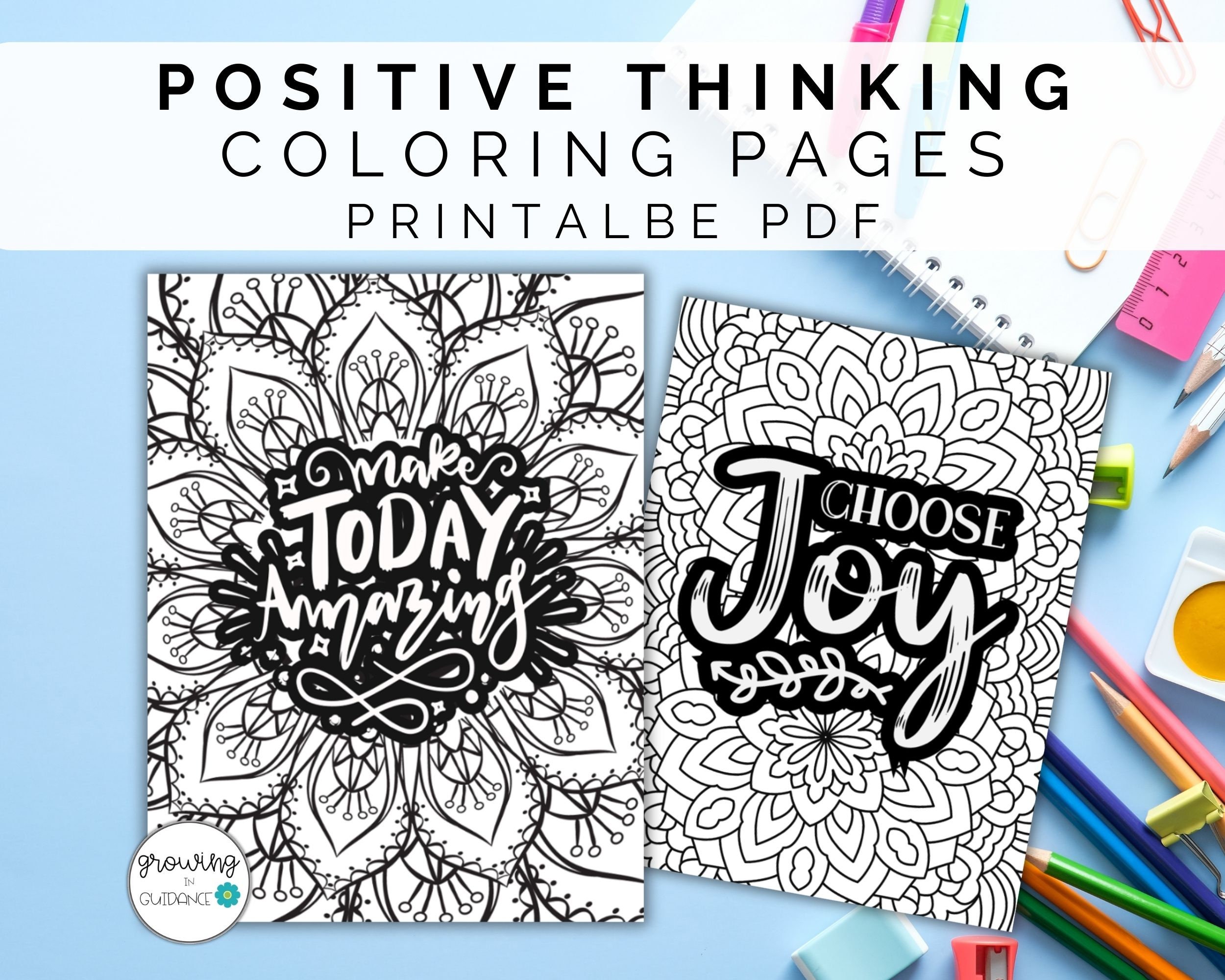 Positive Thinking Coloring Pages | Inspirational Coloring Sheets ...