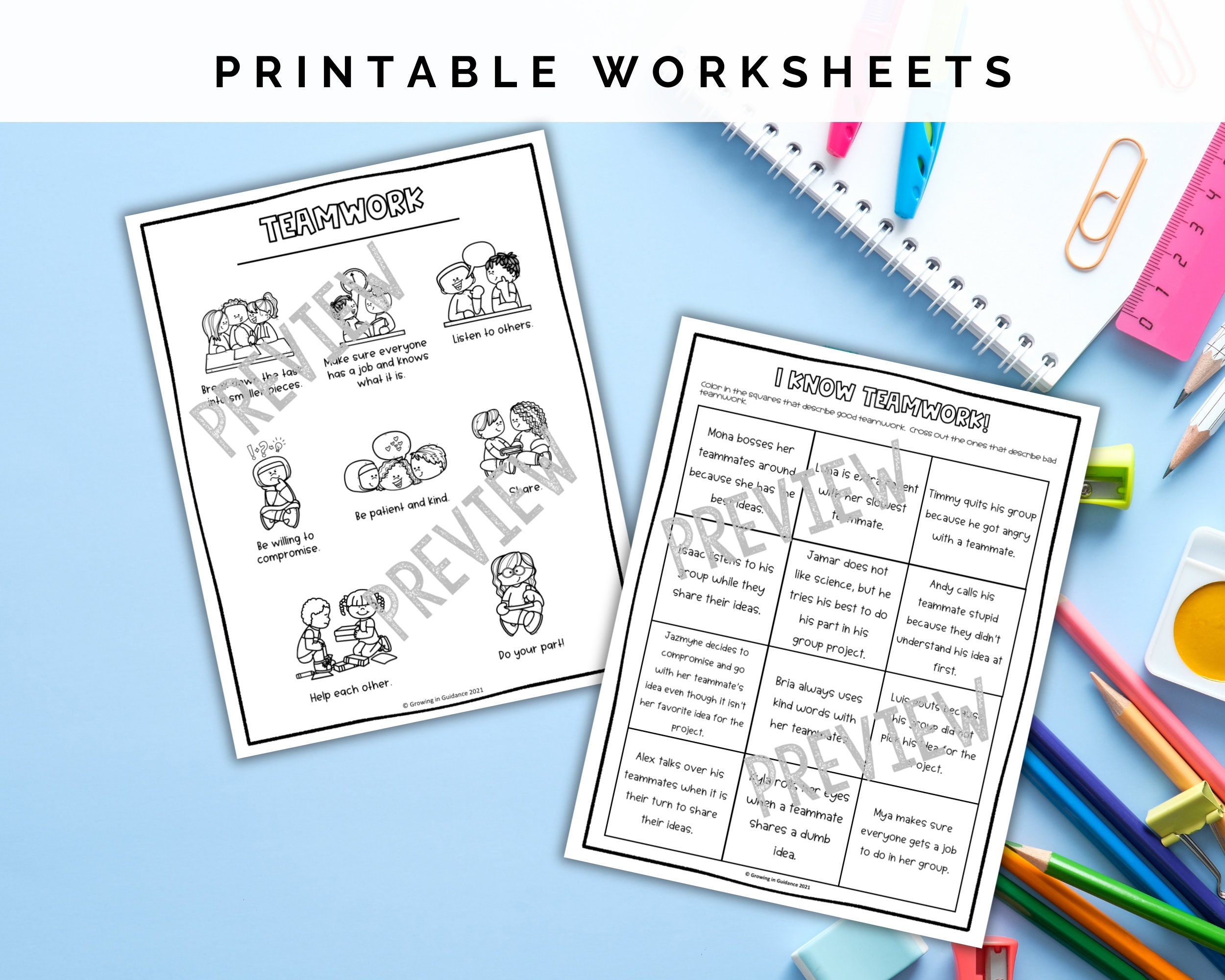 Teamwork Lesson & Presentation 3rd-5th Grade | Cooperation Lesson ...