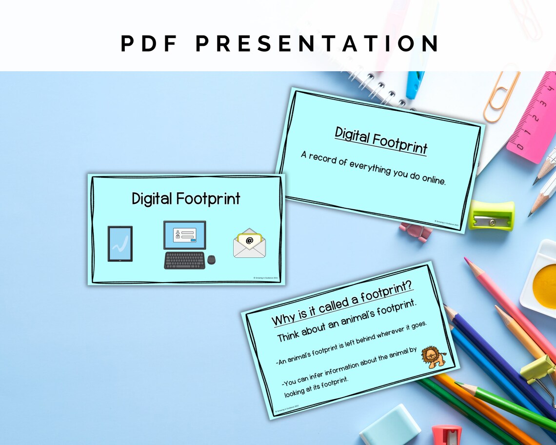 Digital Footprint Cyber Safety Lesson & Presentation: 3rd-8th Grade ...