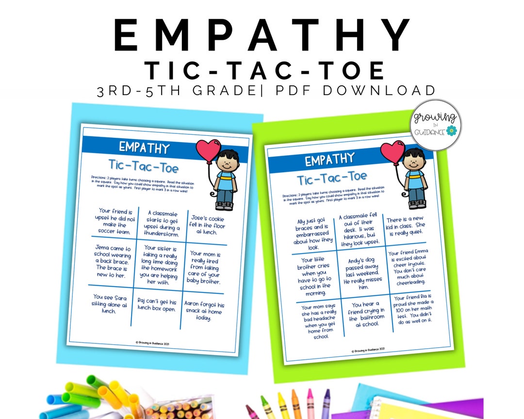 Empathy Tic-tac-toe Game 3rd-5th Grade Elementary Kindness Activity ...