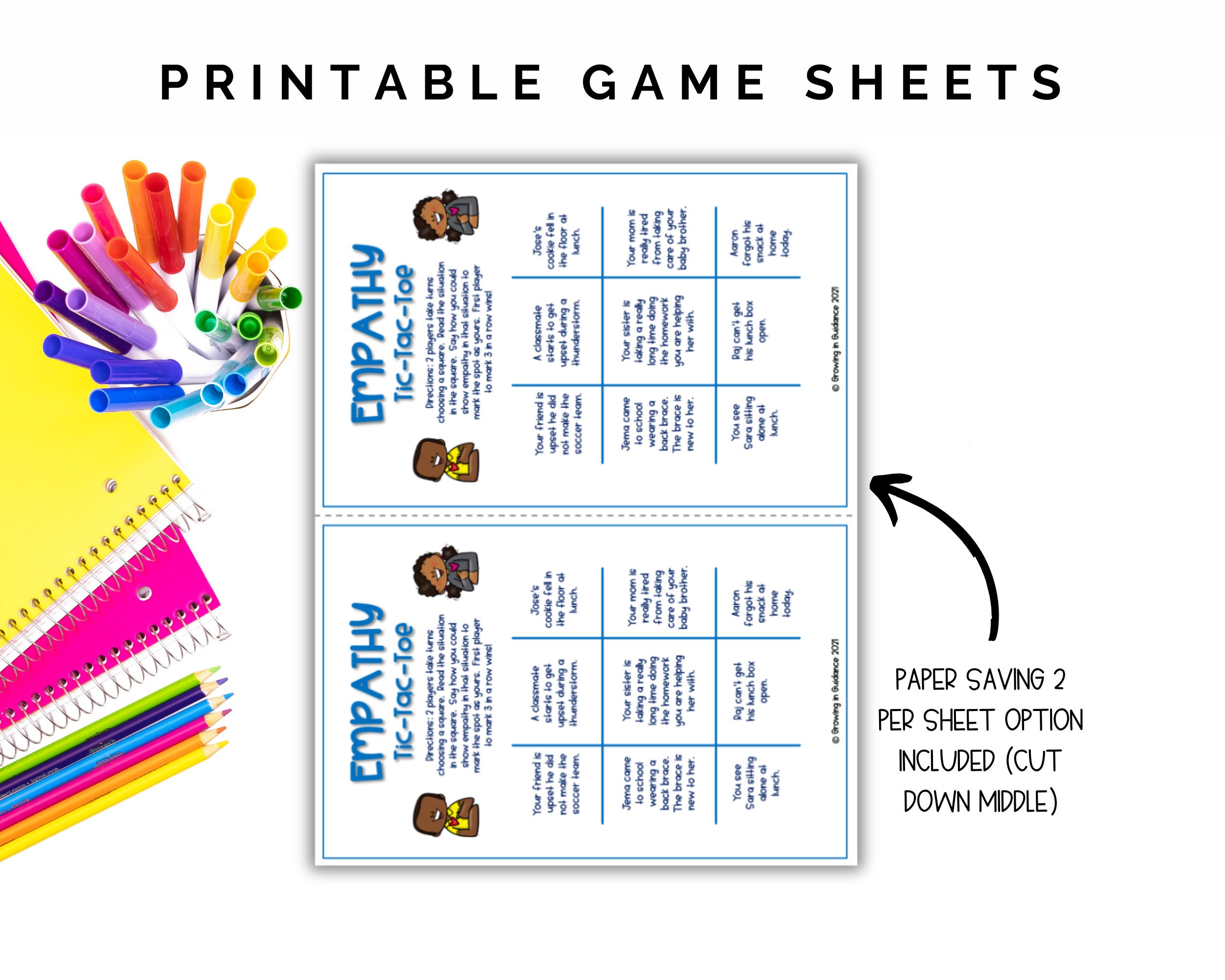 Empathy Tic-tac-toe Game 3rd-5th Grade Elementary Kindness Activity ...