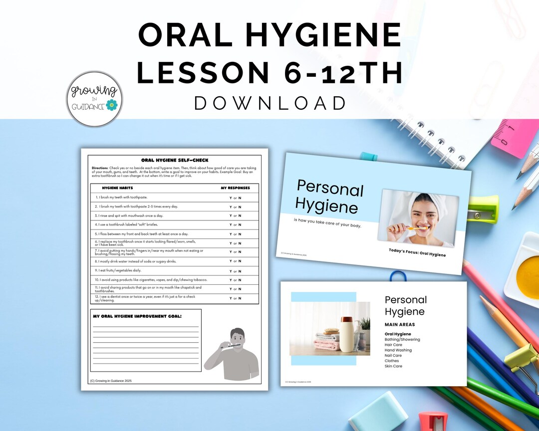 Oral Hygiene Lesson 6-12th Grade Middle & High School Health Life ...