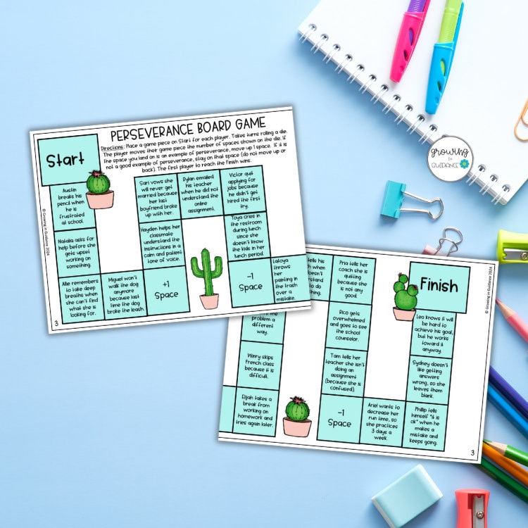 Perseverance Board Game: Growth Mindset Activity (PDF Download) - Etsy