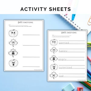 Fall Emotions Activity Sheets K-2nd | Autumn SEL School Counseling ...