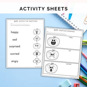 Fall Emotions Activity Sheets K-2nd | Autumn SEL School Counseling ...