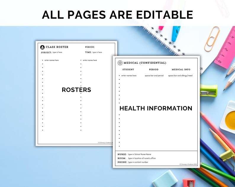 Editable Sub Binder Canva Template Middle & High School 6th to 12th ...