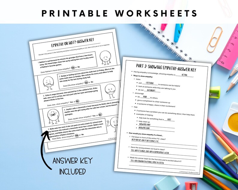Empathy Lesson Middle School High School No Prep Worksheets School ...