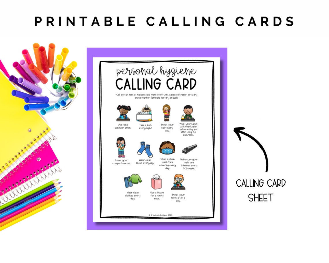 Personal Hygiene BINGO Game Prek-2nd Grade No Prep Life Skills Health ...