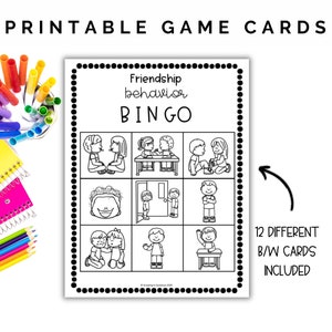 Friendship Behavior BINGO Prek-2nd Grade No Prep Social Skills Game ...