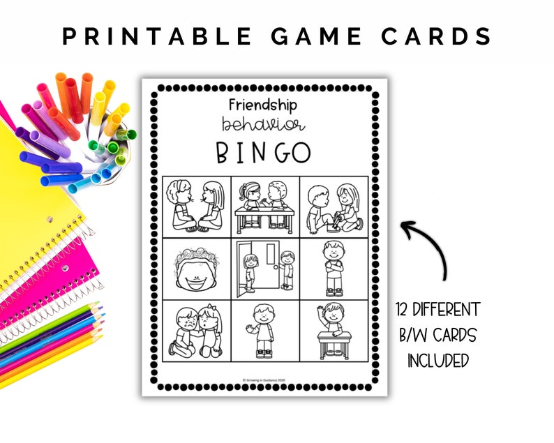 Friendship Behavior BINGO Prek-2nd Grade No Prep Social Skills Game ...