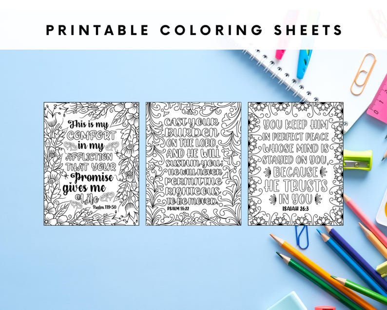 Bible Verse Coloring Pages Printable Scripture Coloring Book ...