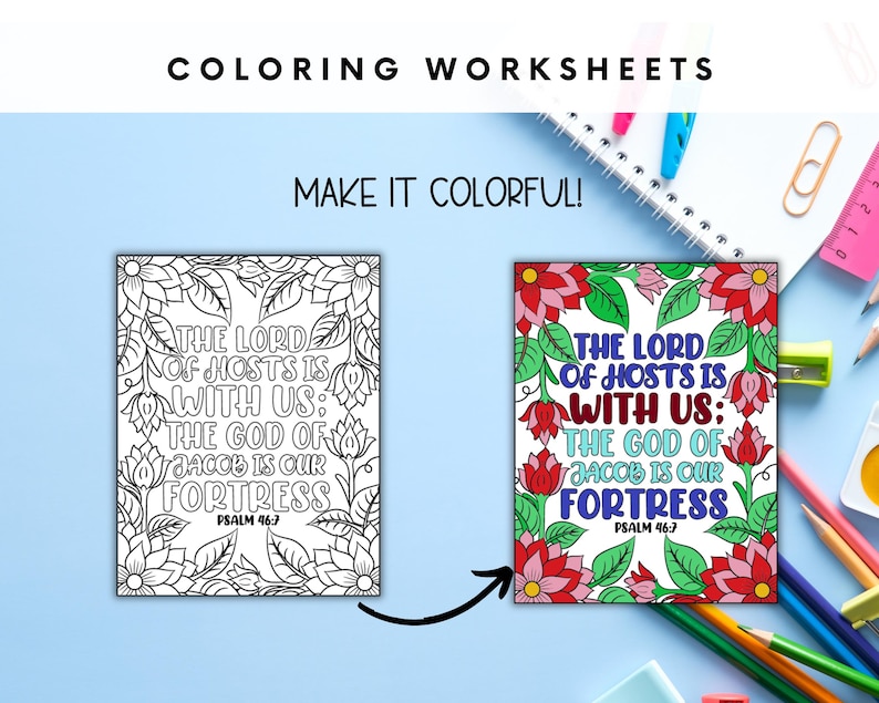 Bible Verse Coloring Pages Printable Scripture Coloring Book ...