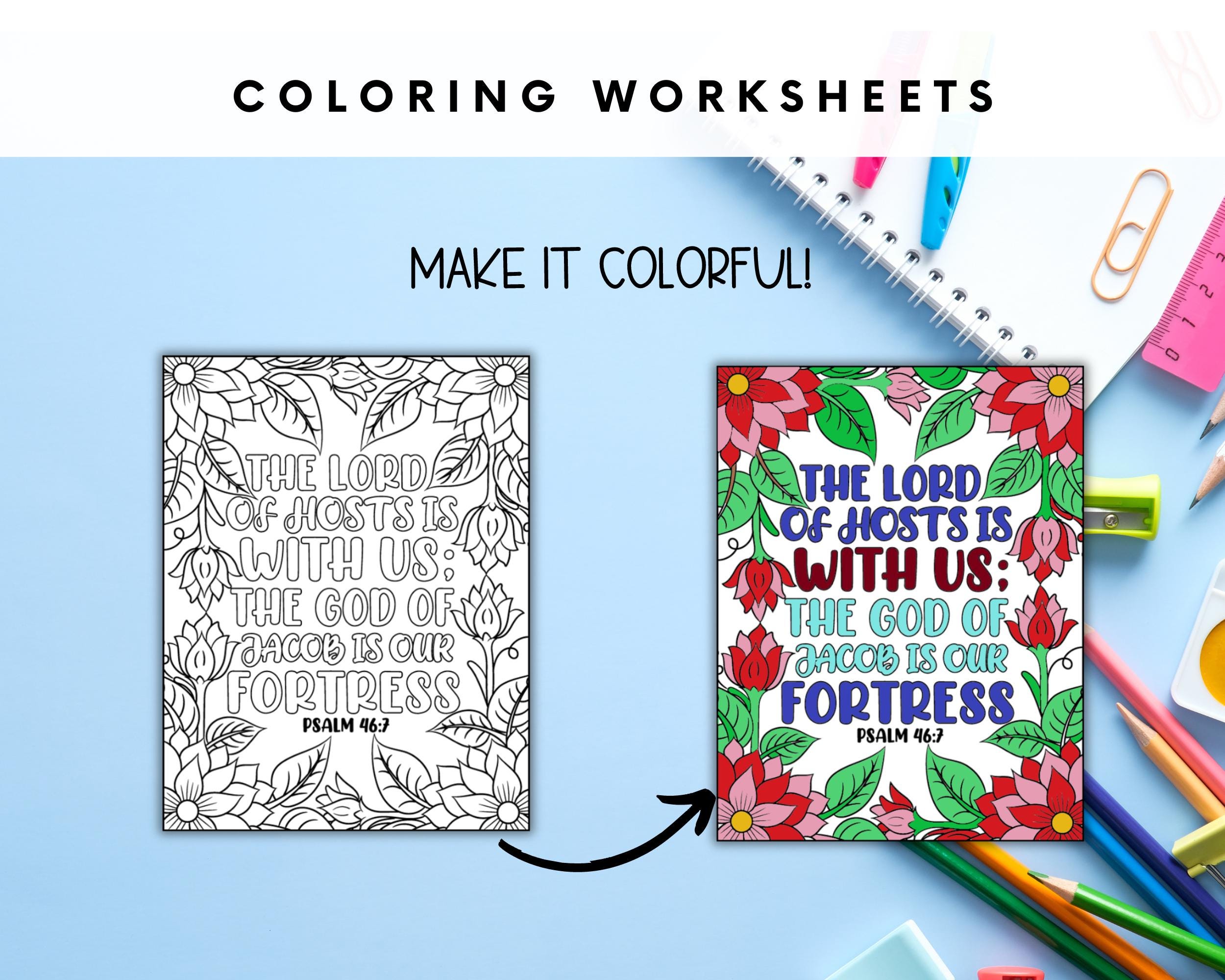 Bible Verse Coloring Pages Printable Scripture Coloring Book ...