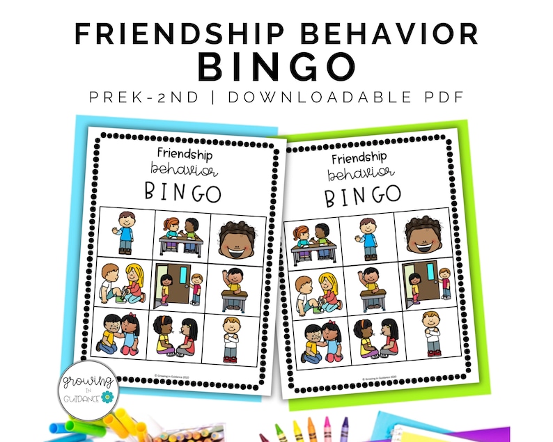 Friendship Behavior BINGO Prek-2nd Grade No Prep Social Skills Game ...