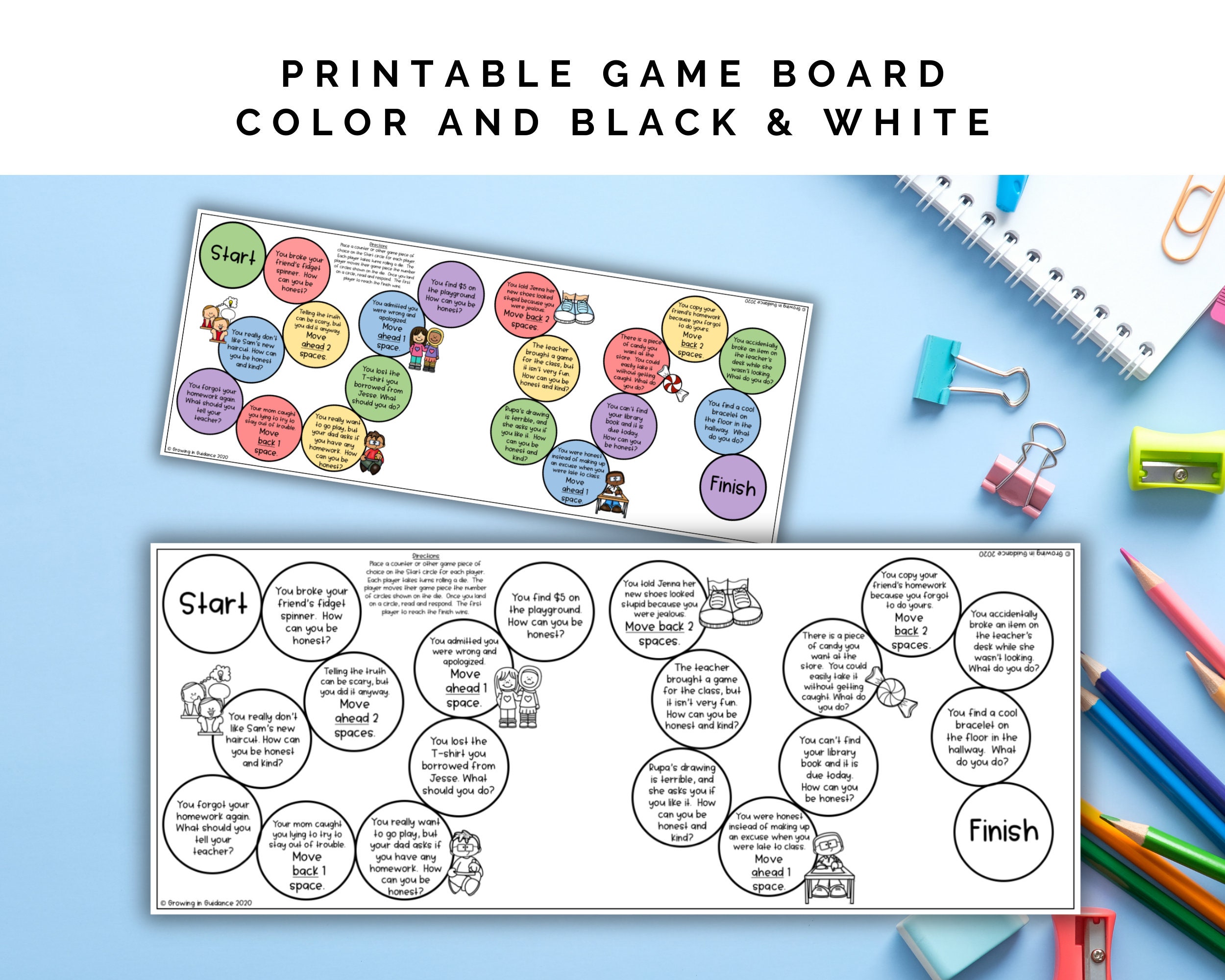 Honesty Board Game: Character Education Activity (PDF Download) - Etsy