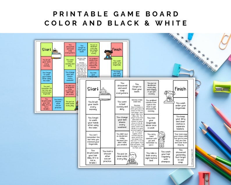 Personal Hygiene Board Game: Health & Life Skills (PDF Download) - Etsy