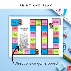 Perseverance Board Game 3rd-8th Grade No Prep School Counseling ...
