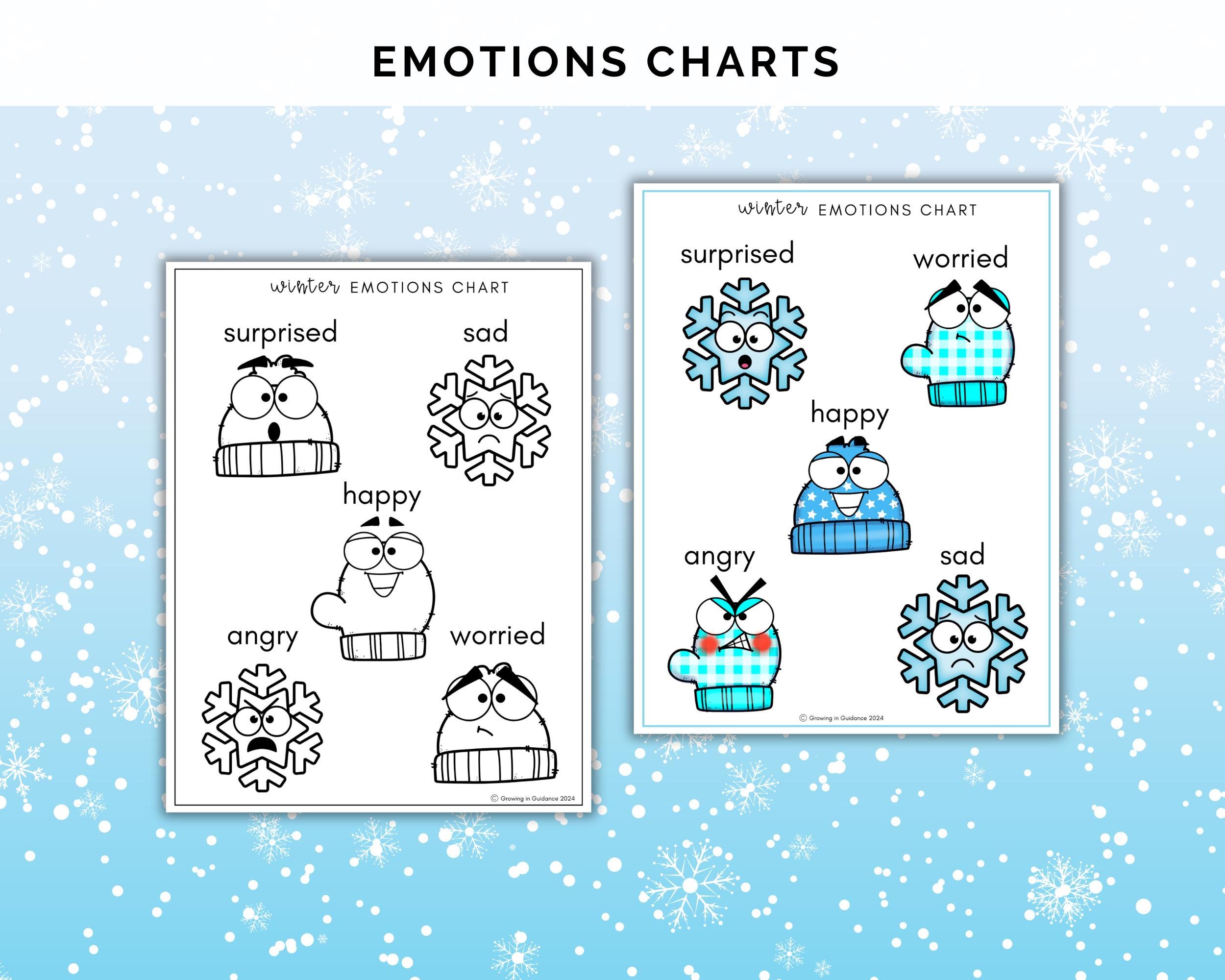 Winter Emotions Activity Sheets K-2nd | Holiday SEL School Counseling ...