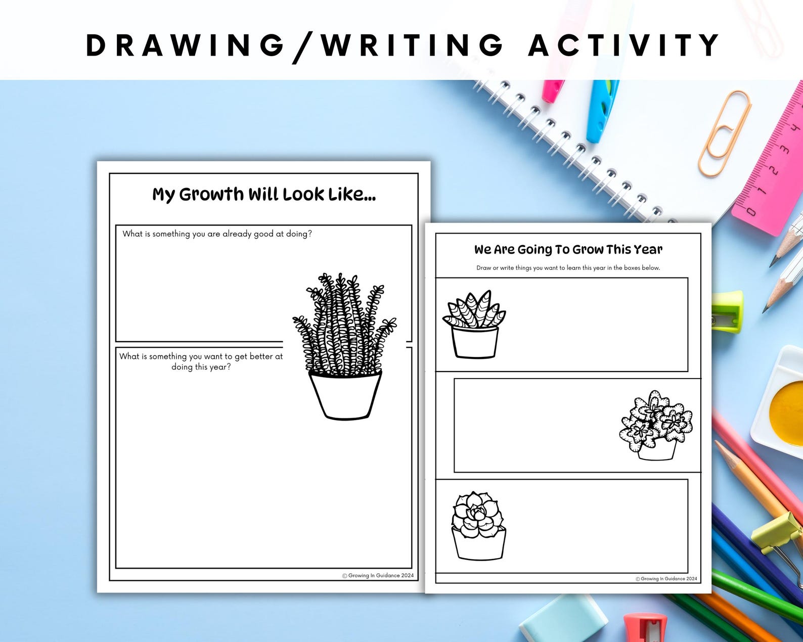 Succulent Theme Back to School Activity Pack: Growth Mindset (digital ...