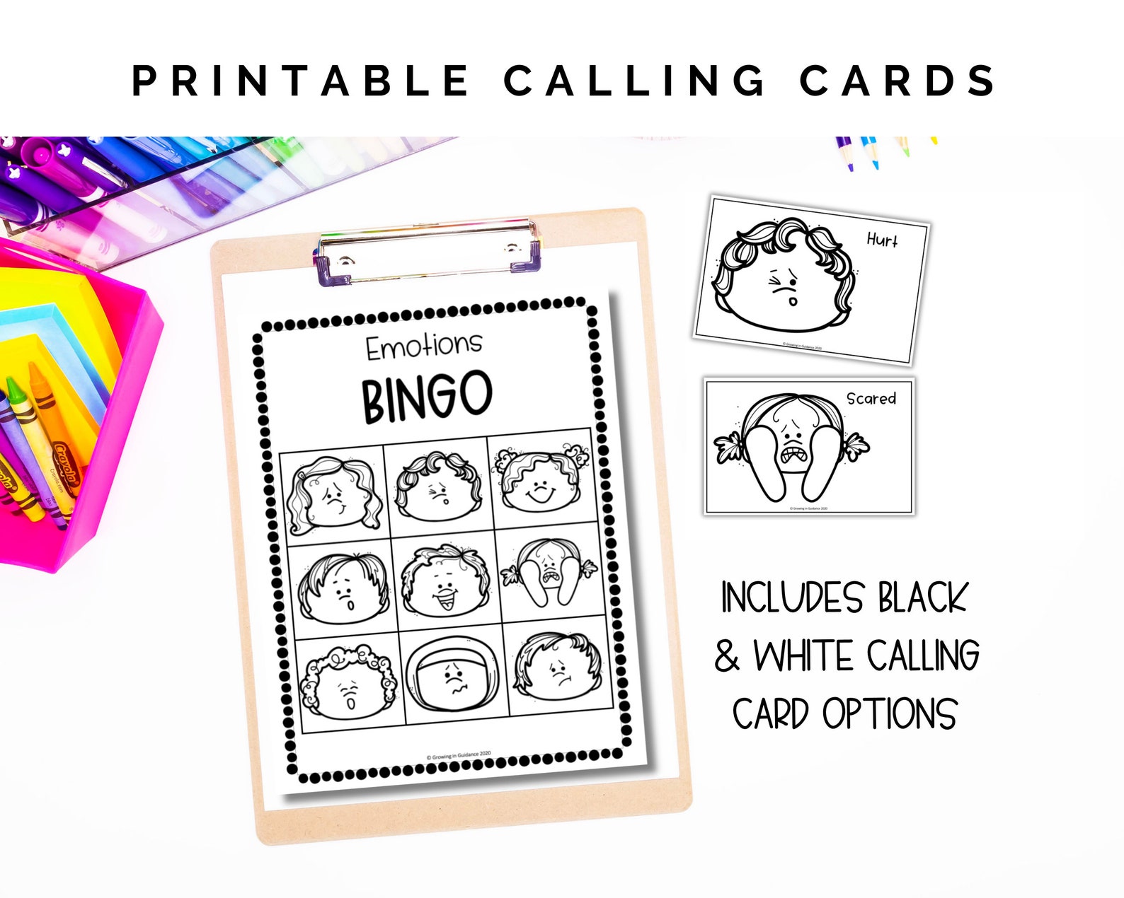 Emotions BINGO Prek-2nd Grade SEL Game | School Counseling and ...