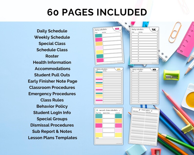 Editable Substitute Teacher Binder Template: K-5 Forms (digital ...