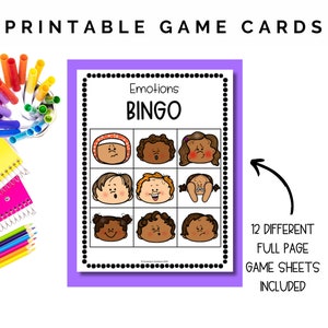 Emotions BINGO Prek-2nd Grade SEL Game | School Counseling and ...