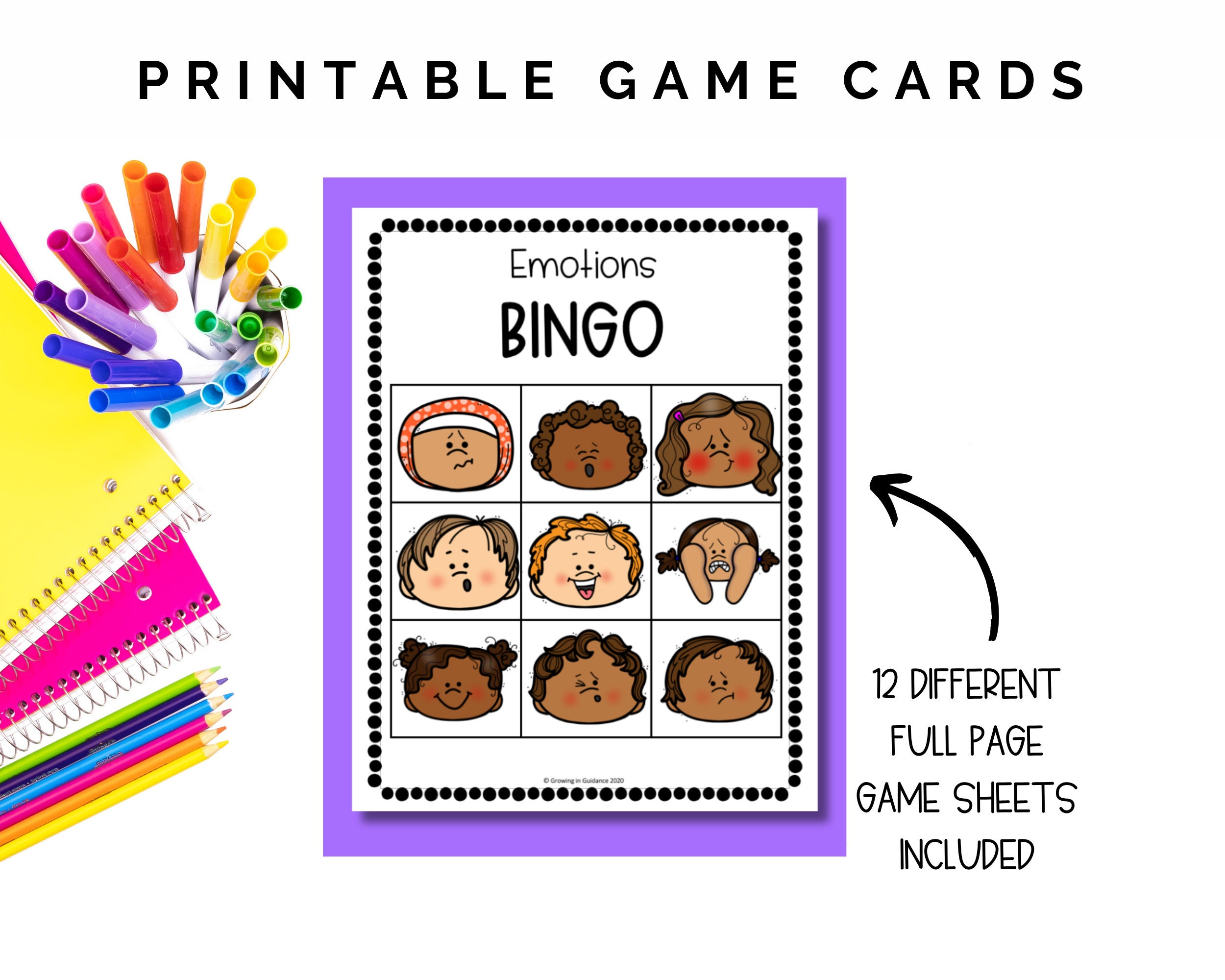 Emotions BINGO Prek-2nd Grade SEL Game | School Counseling and ...