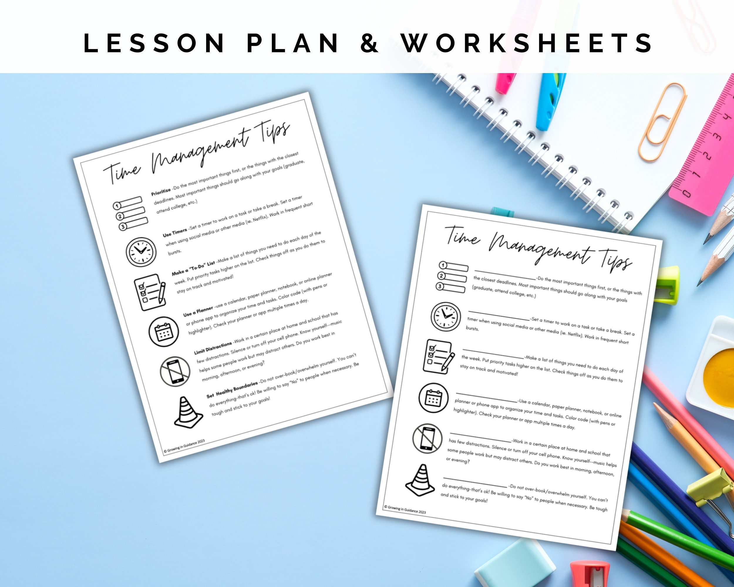 Time Management Lesson & Presentation 6-12th Grade | School Counseling ...