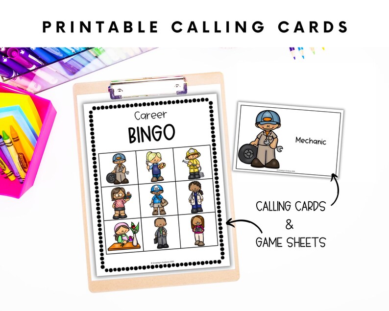 Career BINGO Game Prek-2nd Grade No Prep Careers Activity School ...
