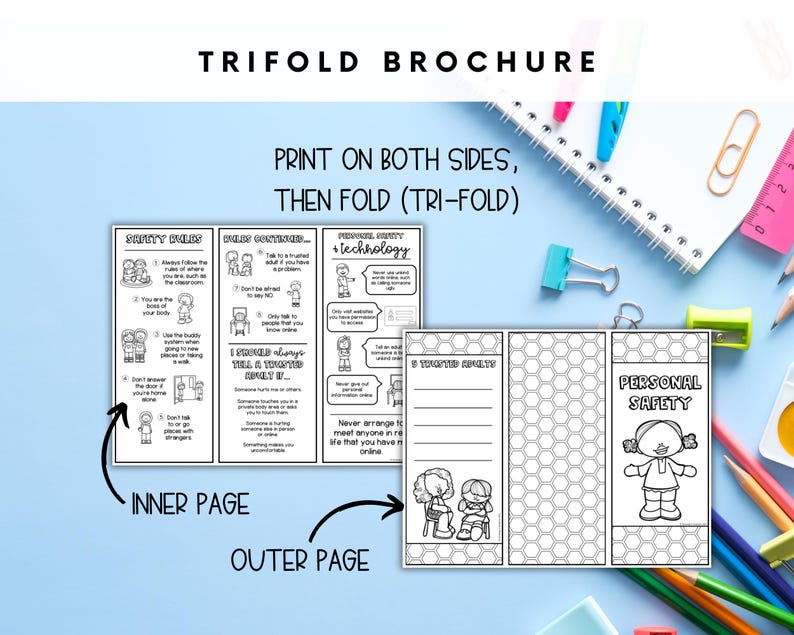 Personal Safety Brochure: Elementary School Resource (PDF Download) - Etsy