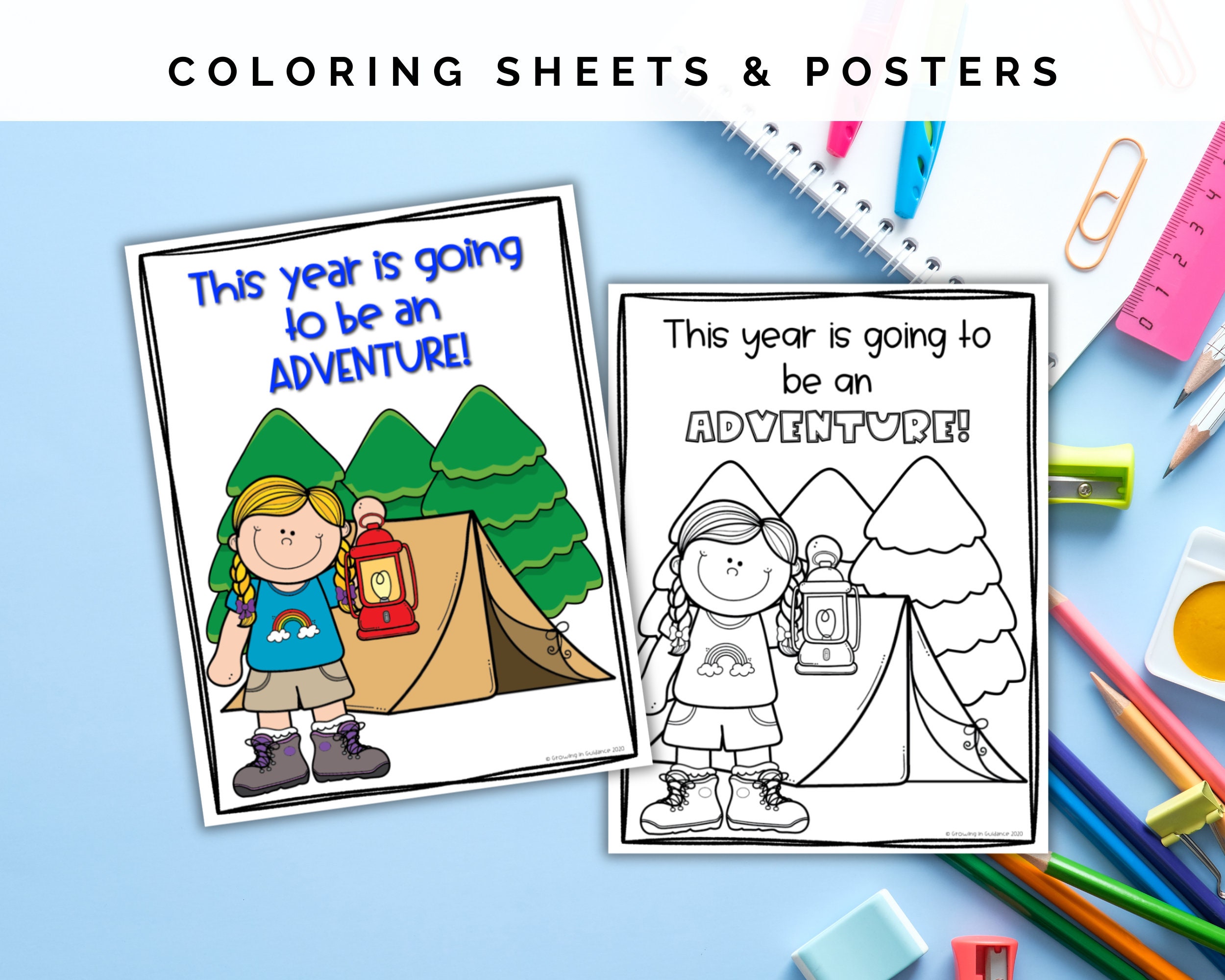 Back to School Activity Pack Camping Theme Prek-3rd Grade First Day of ...