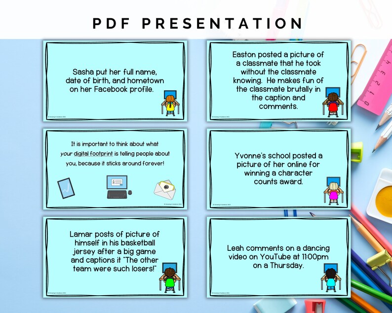 Digital Footprint Cyber Safety Lesson & Presentation: 3rd-8th Grade ...