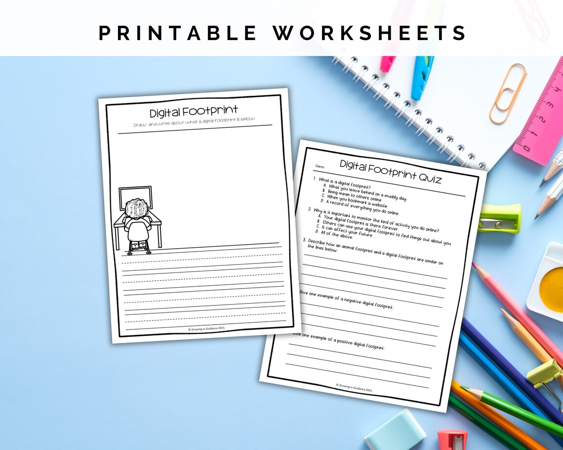 Digital Footprint Cyber Safety Lesson & Presentation: 3rd-8th Grade ...
